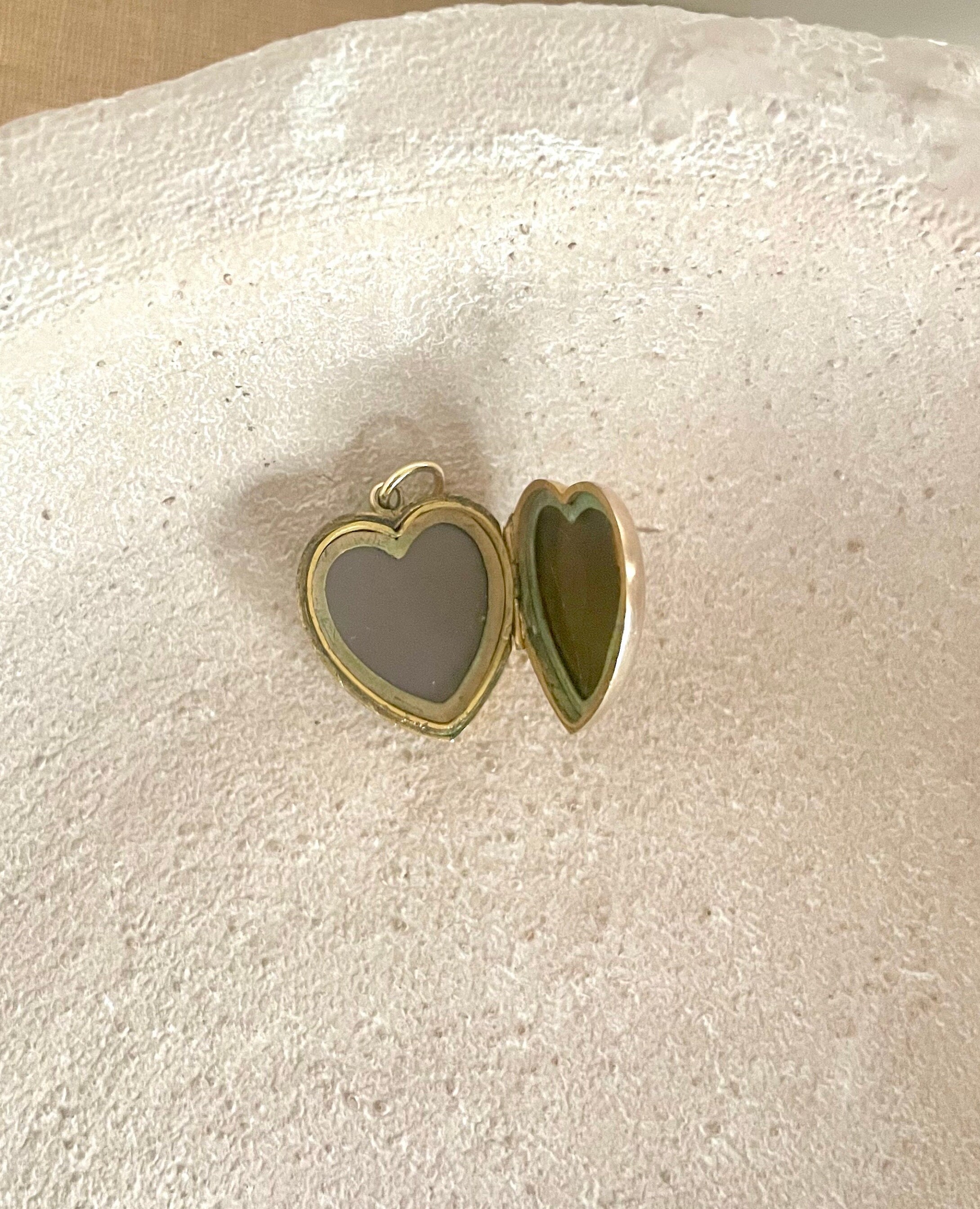 Antique Gold Back & Front - Paste Heart Locket - Edwardian Locket ...
