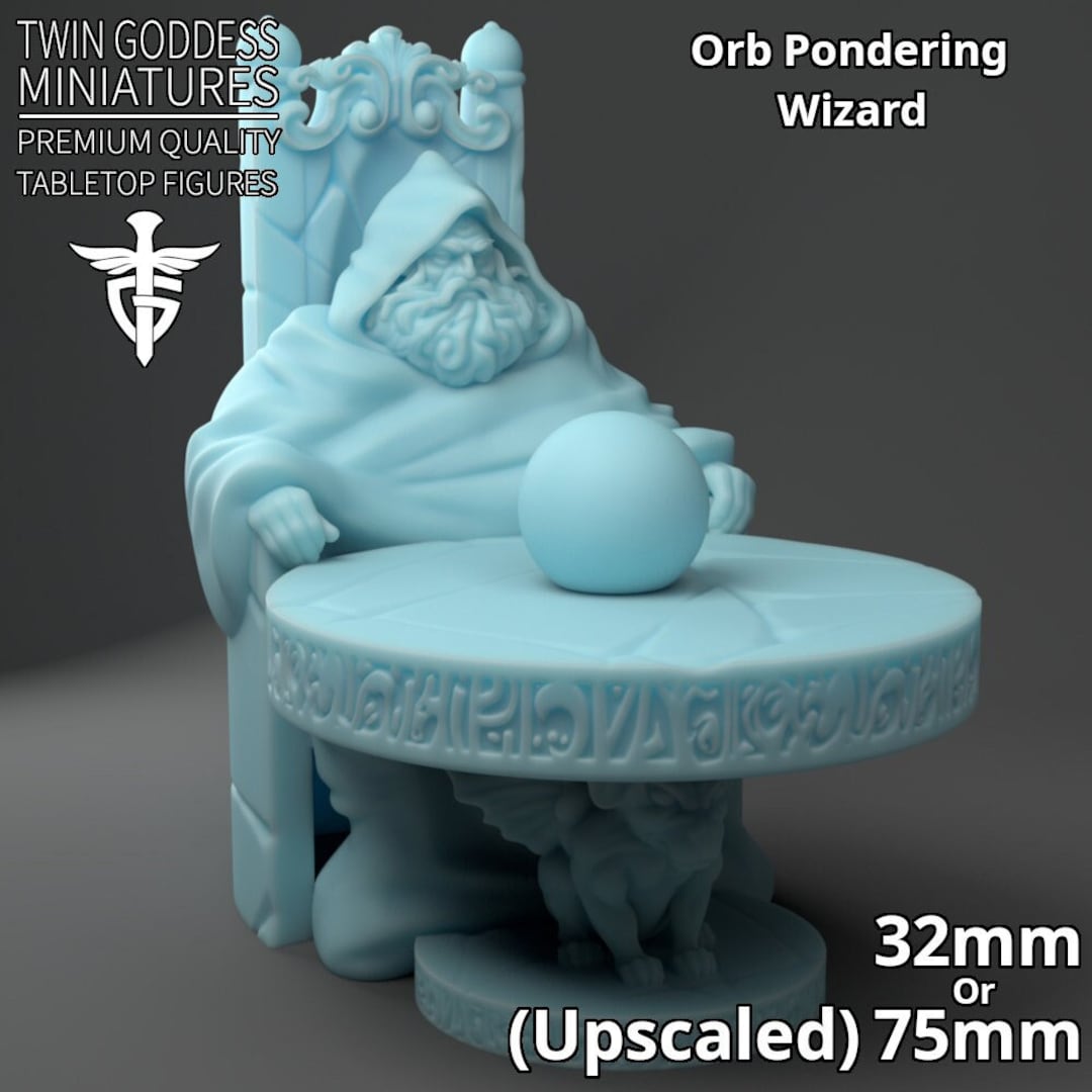 Orb Pondering Wizard 2 4 Twin Goddess Miniatures & Angus Mcbride MEMEDREAM Set 32mm/upscaled ...