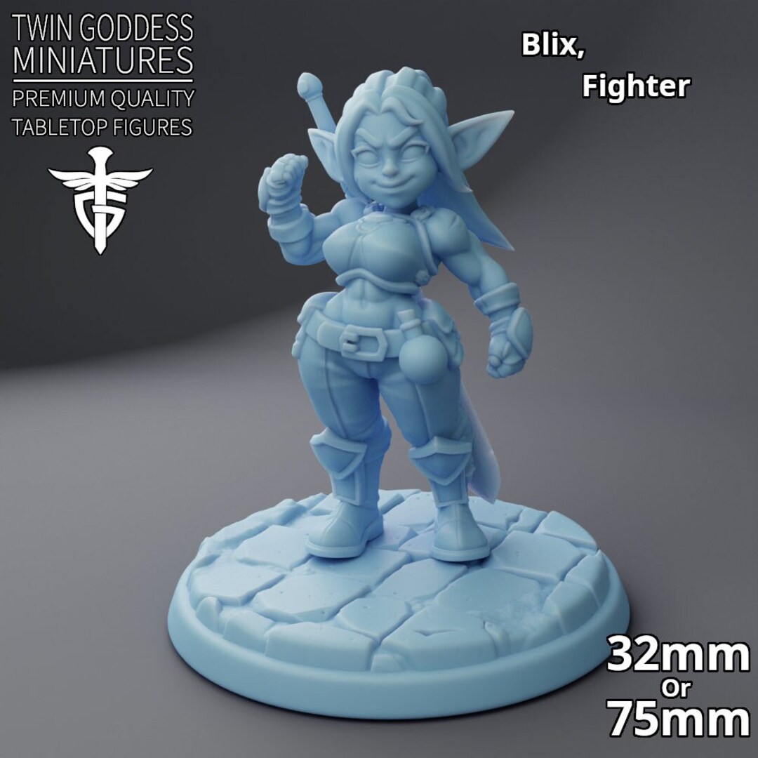 Blix, Fighter | Twin Goddess Miniatures | 32mm/75mm Scale - Etsy