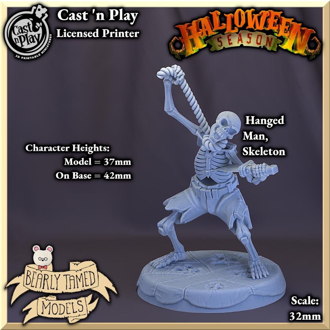 Hanged Man, Skeleton | Cast N Play | Halloween Season | Printed W/ High ...
