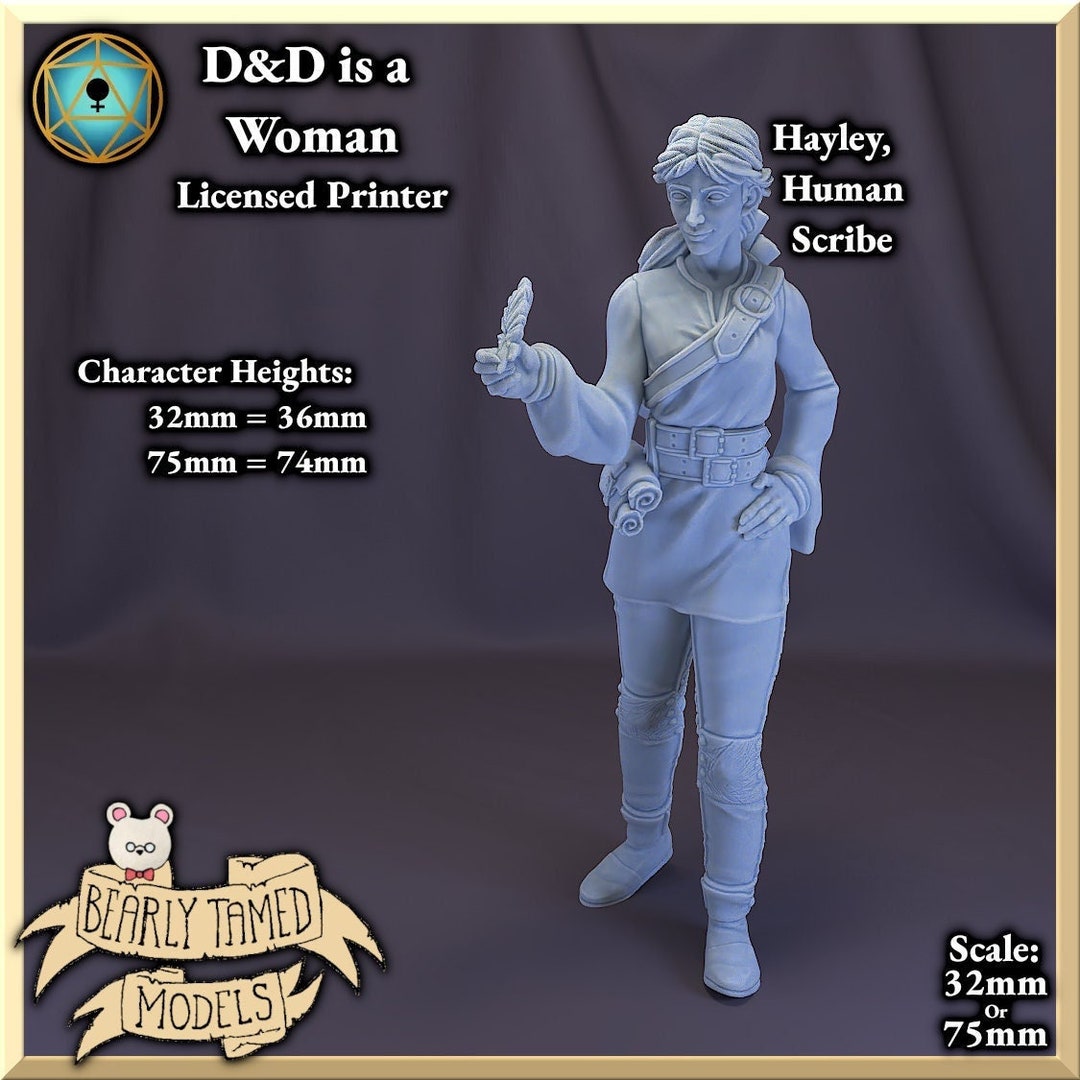 Hayley Human Scribe Dnd is a Woman Printed W/ High Durability Resin ...