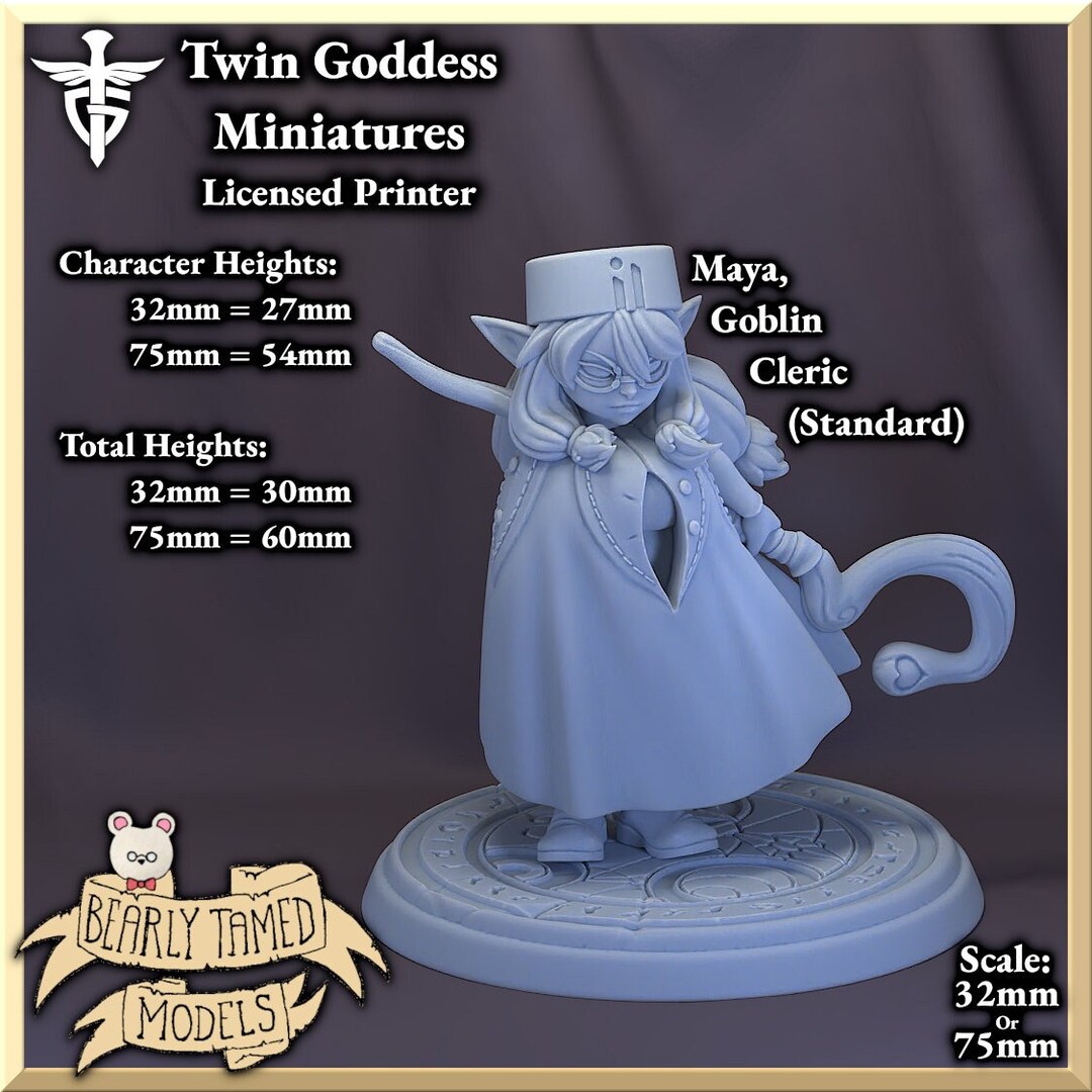 Maya, Goblin Cleric Twin Goddess Miniatures Printed W/ High Durability ...
