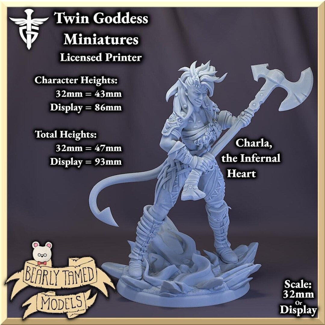 Charla the Infernal Heart | Twin Goddess Miniatures | Printed W/ High ...