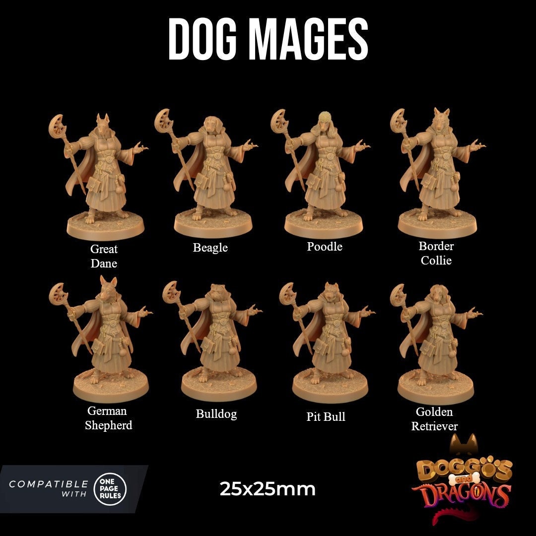 Dog Mages Dragon Trappers Lodge Printed W/ High Durability Resin Doggos ...