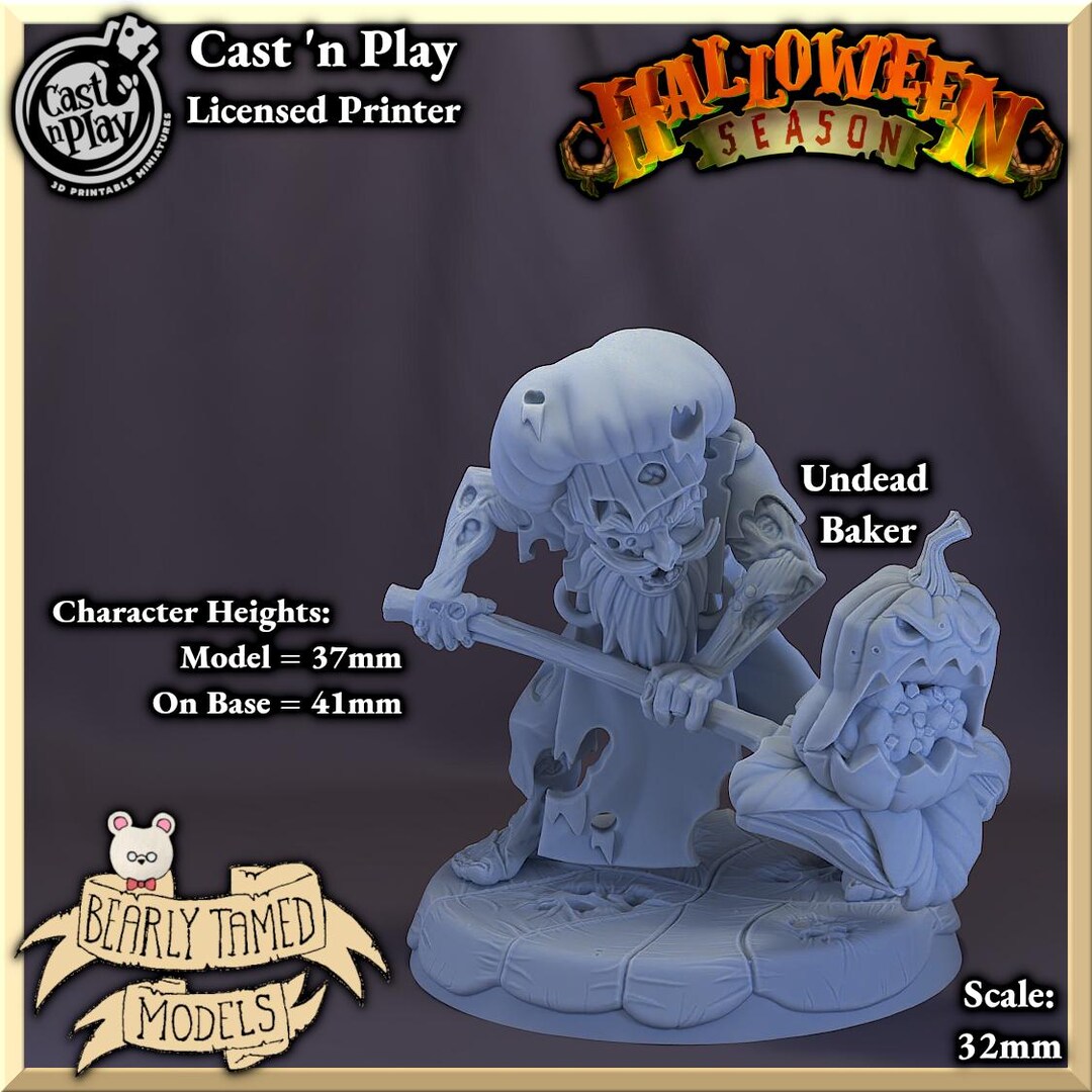 Undead Baker | Cast N Play | Halloween Season | 32mm Scale - Etsy