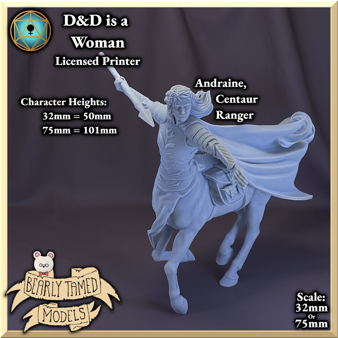 Andraine Centaur Ranger Dnd is a Woman Printed W/ High Durability Resin ...