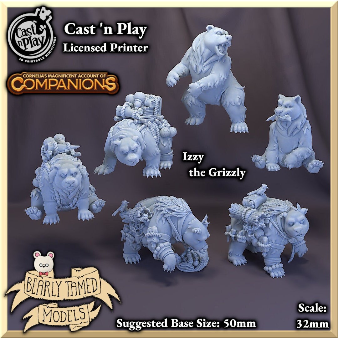 Izzy the Grizzly Cast N Play Companions Printed W/ High Durability ...