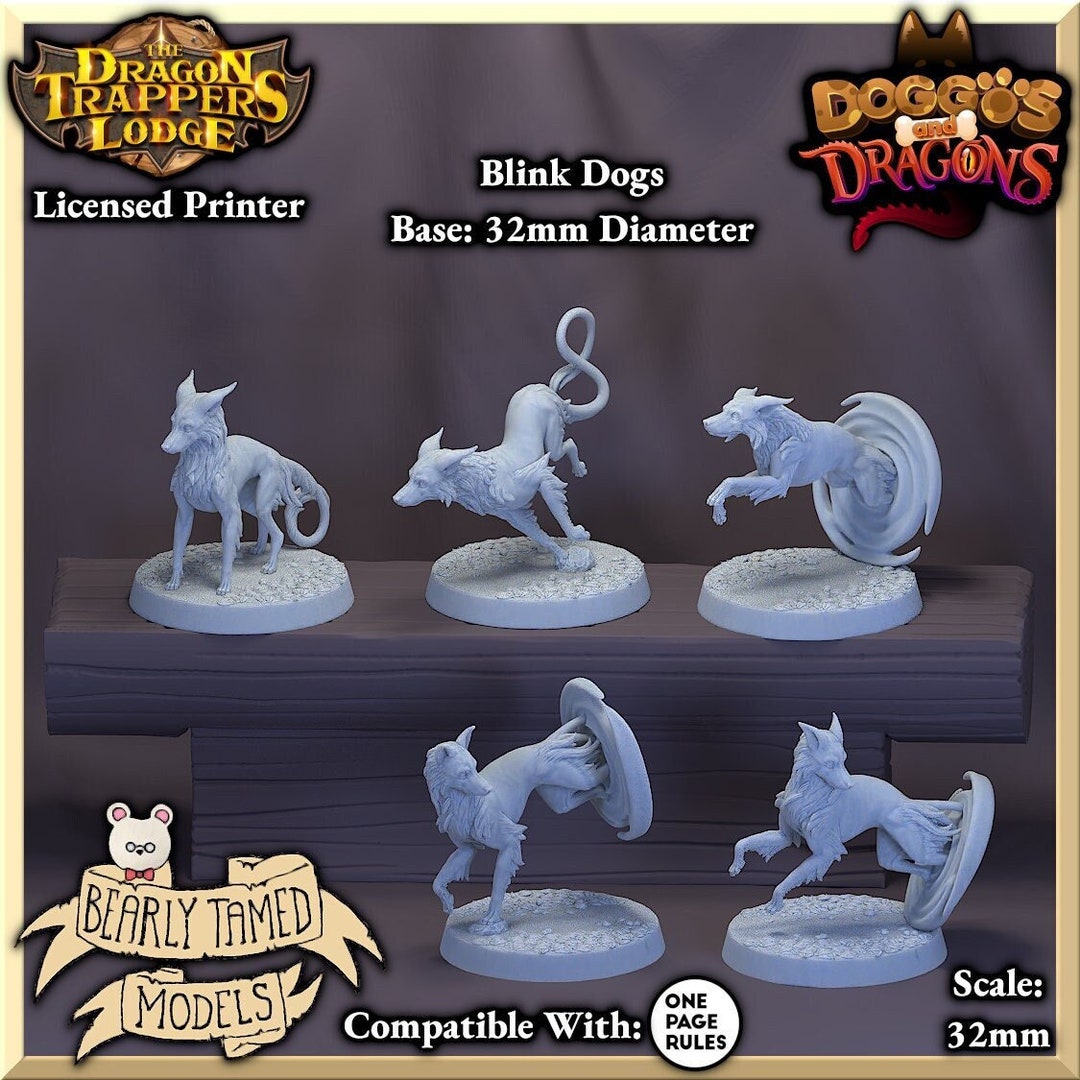Blink Dogs | Dragon Trappers Lodge | Doggos & Dragons | 32mm Scale - Etsy