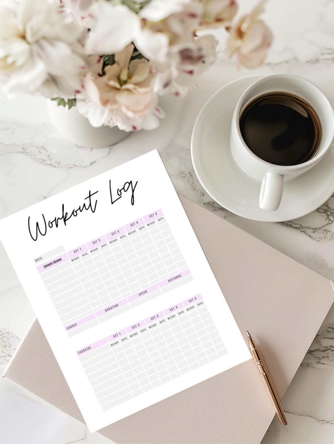 Printable Daily Fitness Log for Workout, Daily Workout Log - Etsy
