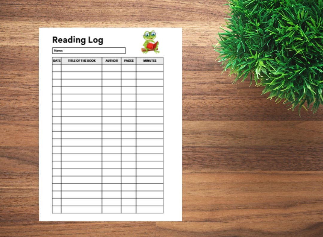 Reading Log Template, Educational Reading Log, Kids Reading Log - Etsy