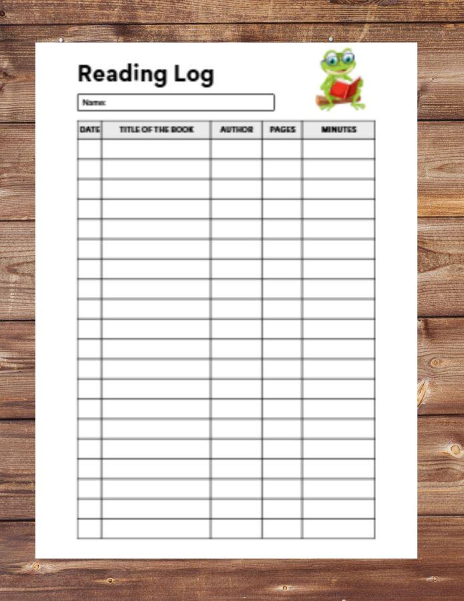 Reading Log Template, Educational Reading Log, Kids Reading Log - Etsy