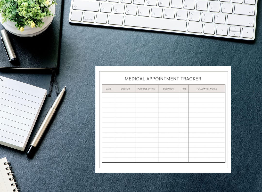 Printable Medical Appointment Tracker - Etsy