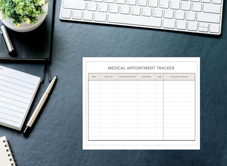 Printable Medical Appointment Tracker - Etsy