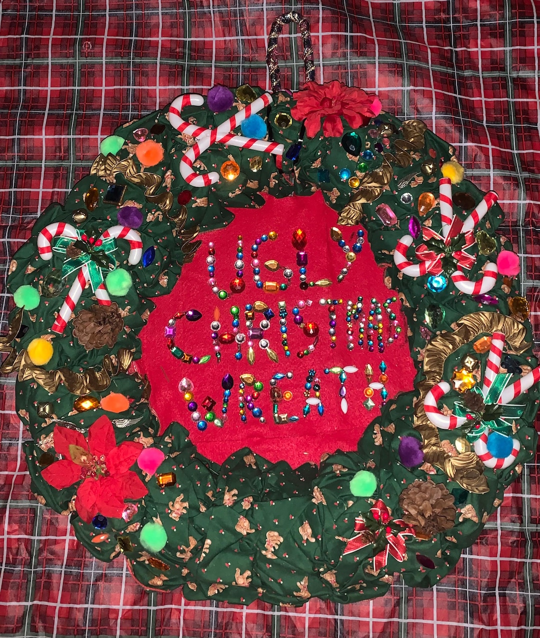 Ugly Christmas Wreath, Ugly Christmas Craft, Unique Christmas Wreath ...