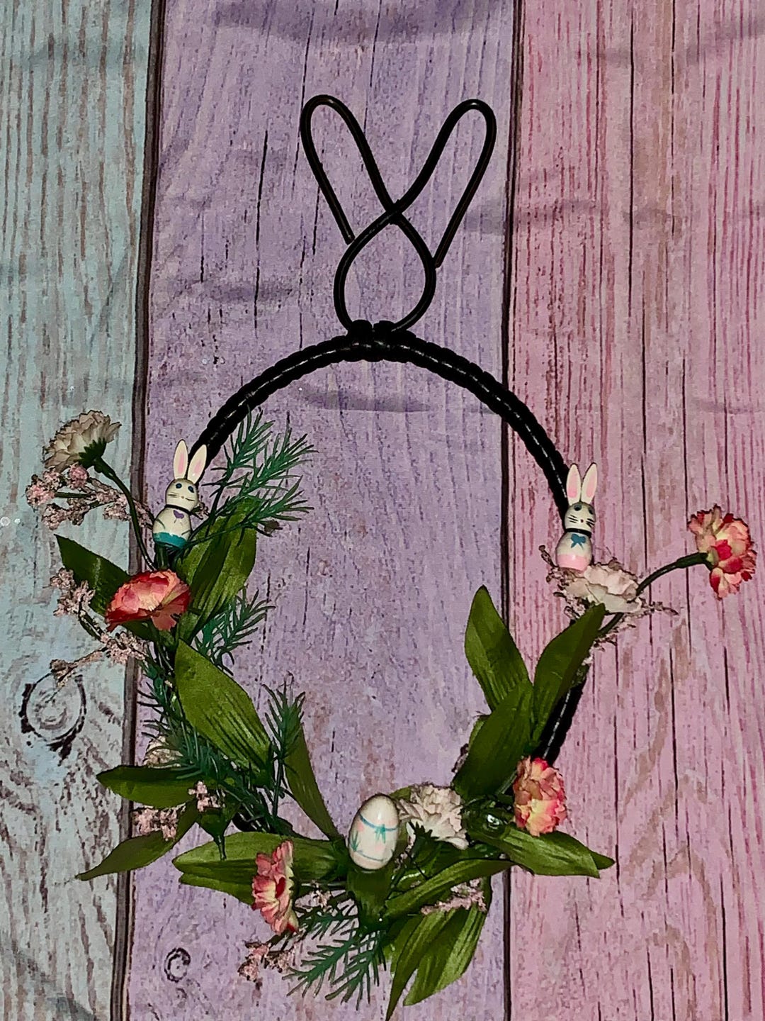 Outdoor Easter Wreath, Easter Bunny Wreath, Rabbit Shaped Wreath ...