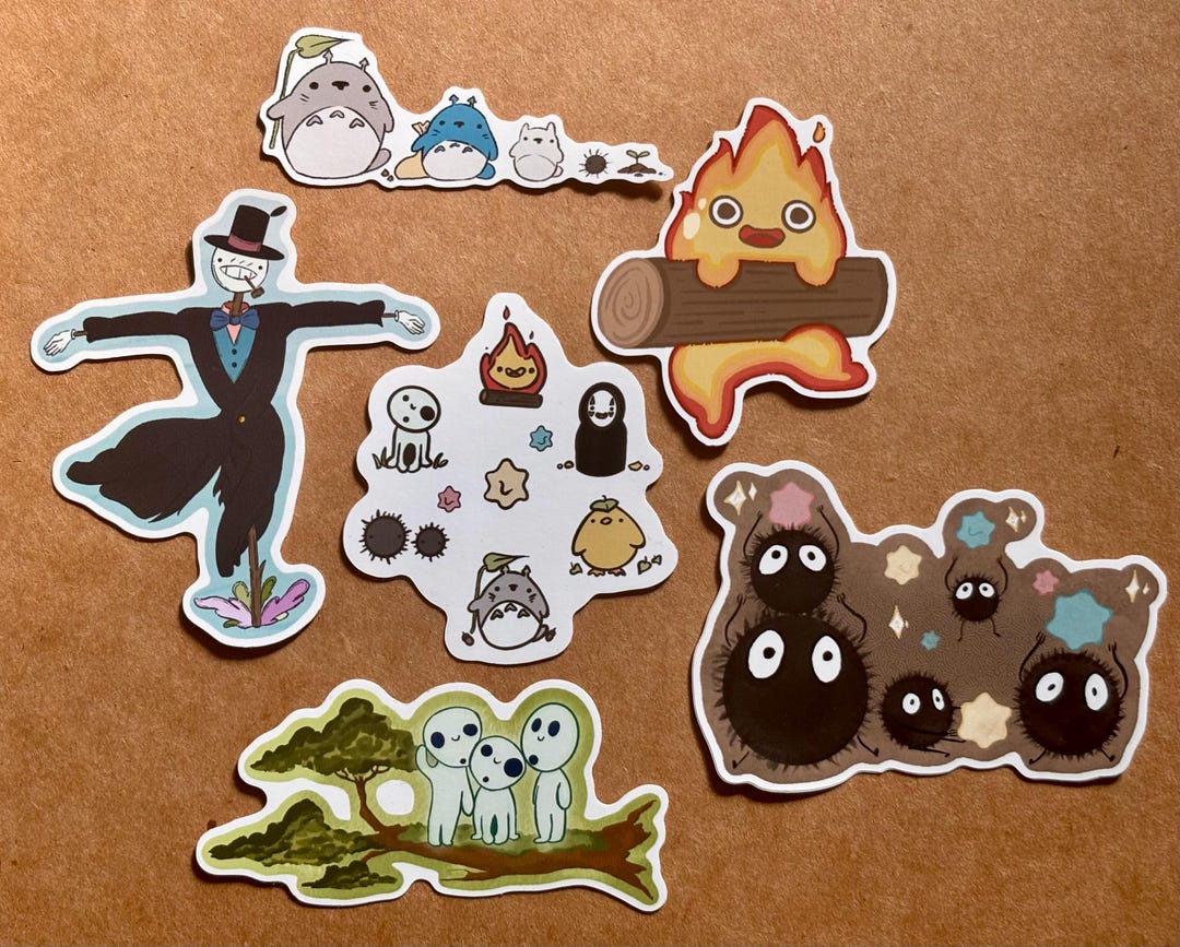 Studio Ghibli Chibi Vinyl Sticker Pack - 6 Stickers - Soot Sprites ...