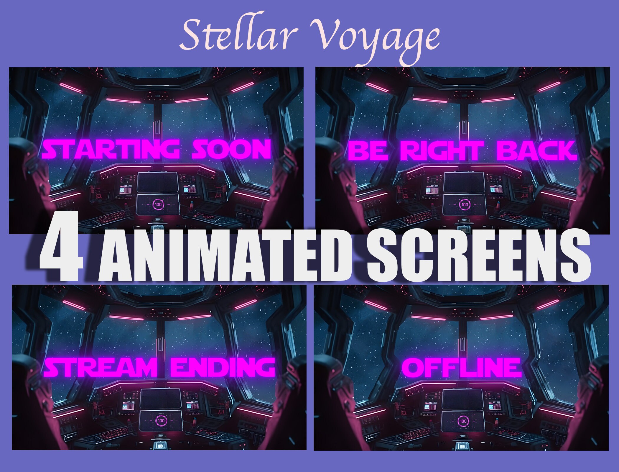 4x Animated Stream Screens | Interstellar Theme | Starting Soon ...