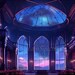 Animated Background Medieval Library Rainy Night Scene Lightning