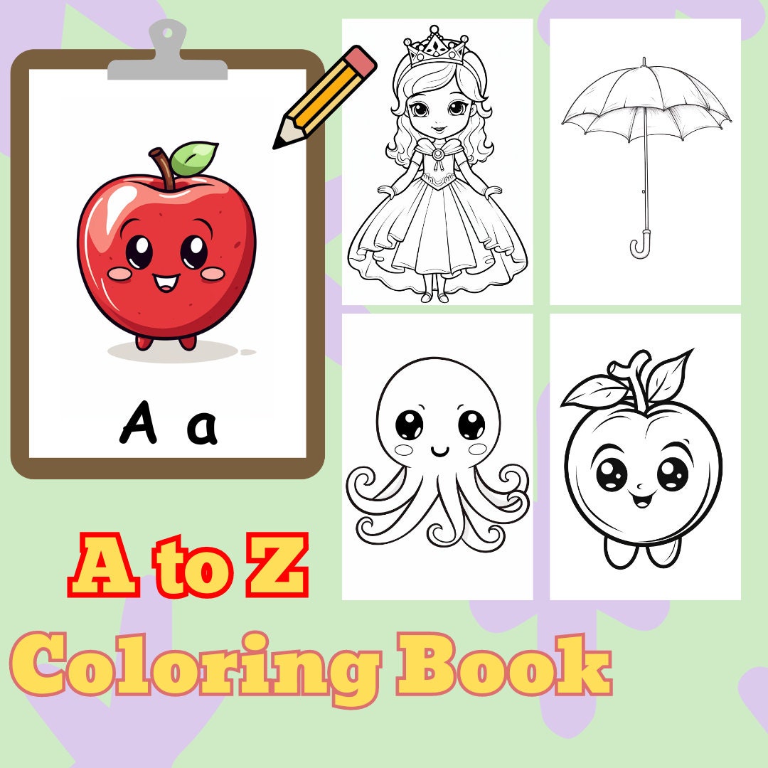 Alphabet Digital Coloring Page Coloring Book for Toddlers and Kids ...