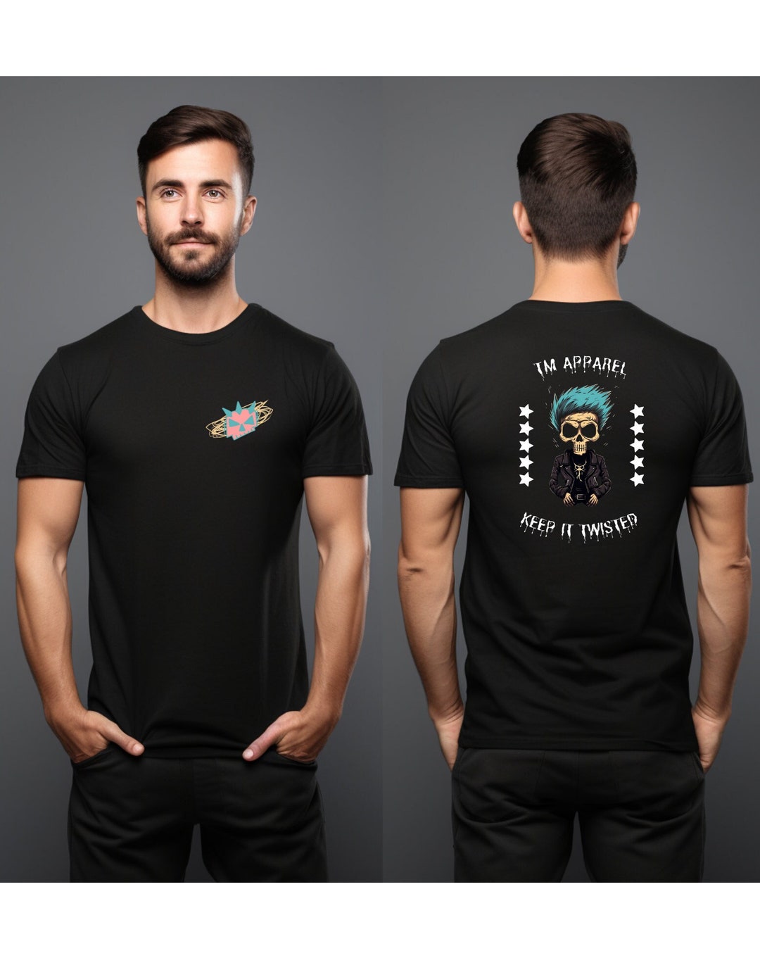 Edgy Cartoon Skeleton Punk Rocker Shirt 'keep It - Etsy