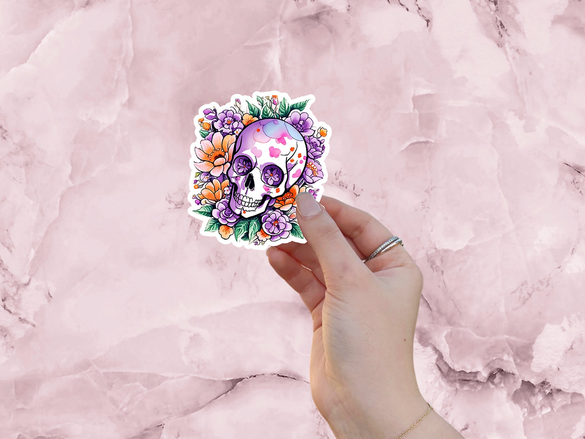 Skull & Flower Stickers / Sticker Packs Bright, Beautiful, Water ...