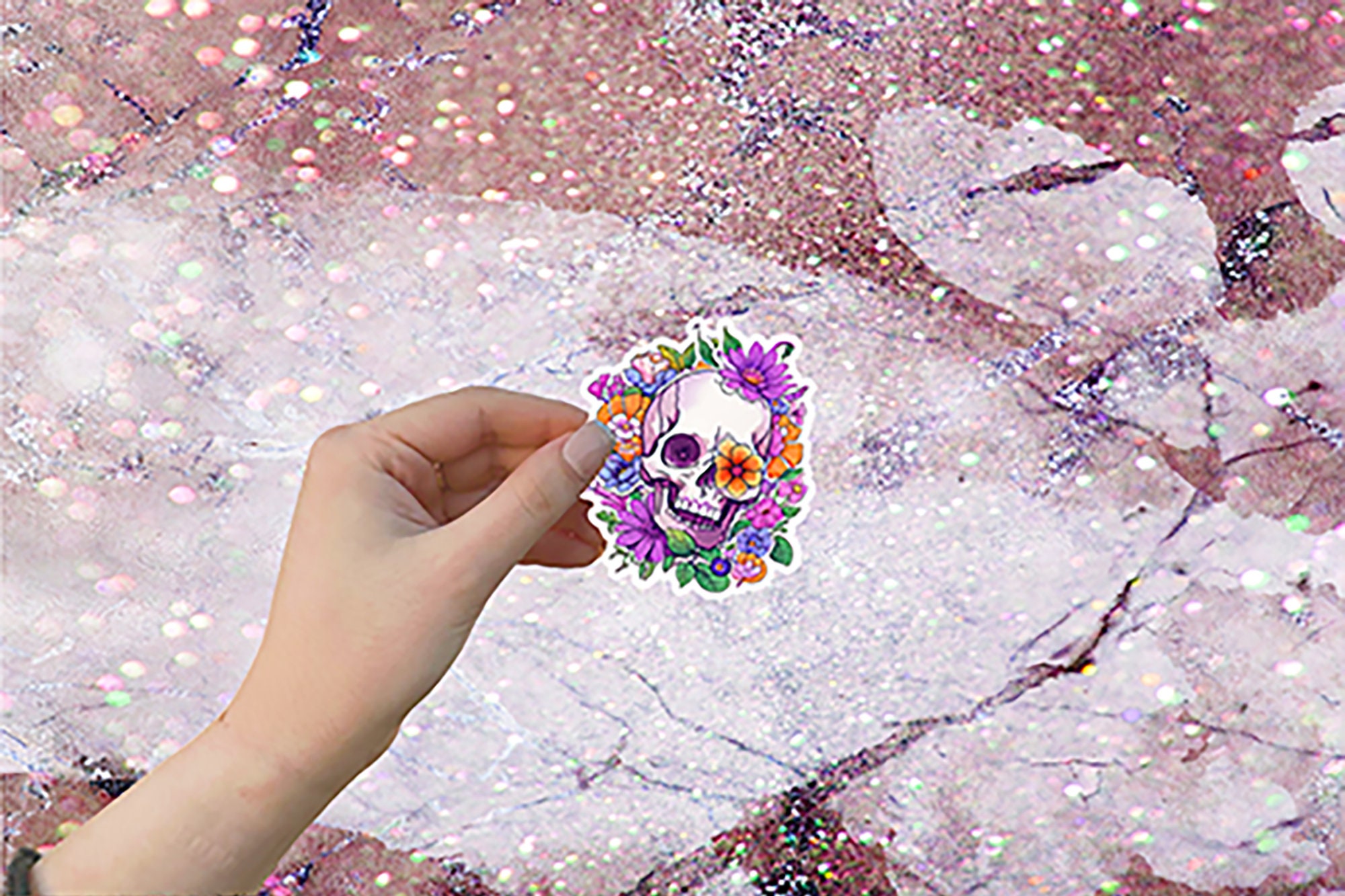 Skull & Flower Stickers / Sticker Packs - Bright, Beautiful, Water ...