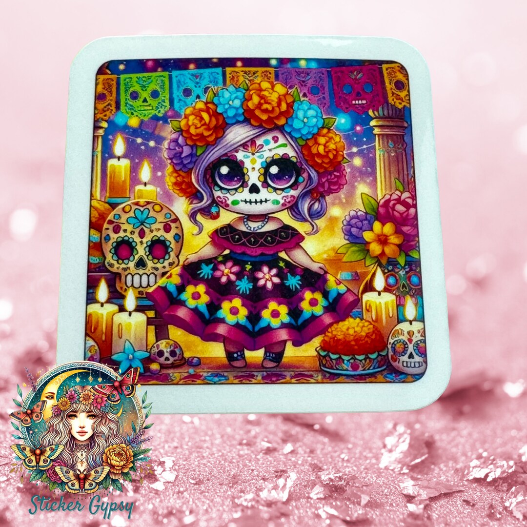 Day of the Dead Sticker Pack #1. 4 Adorable 2 Inch (5.08 CM) Día De Los ...
