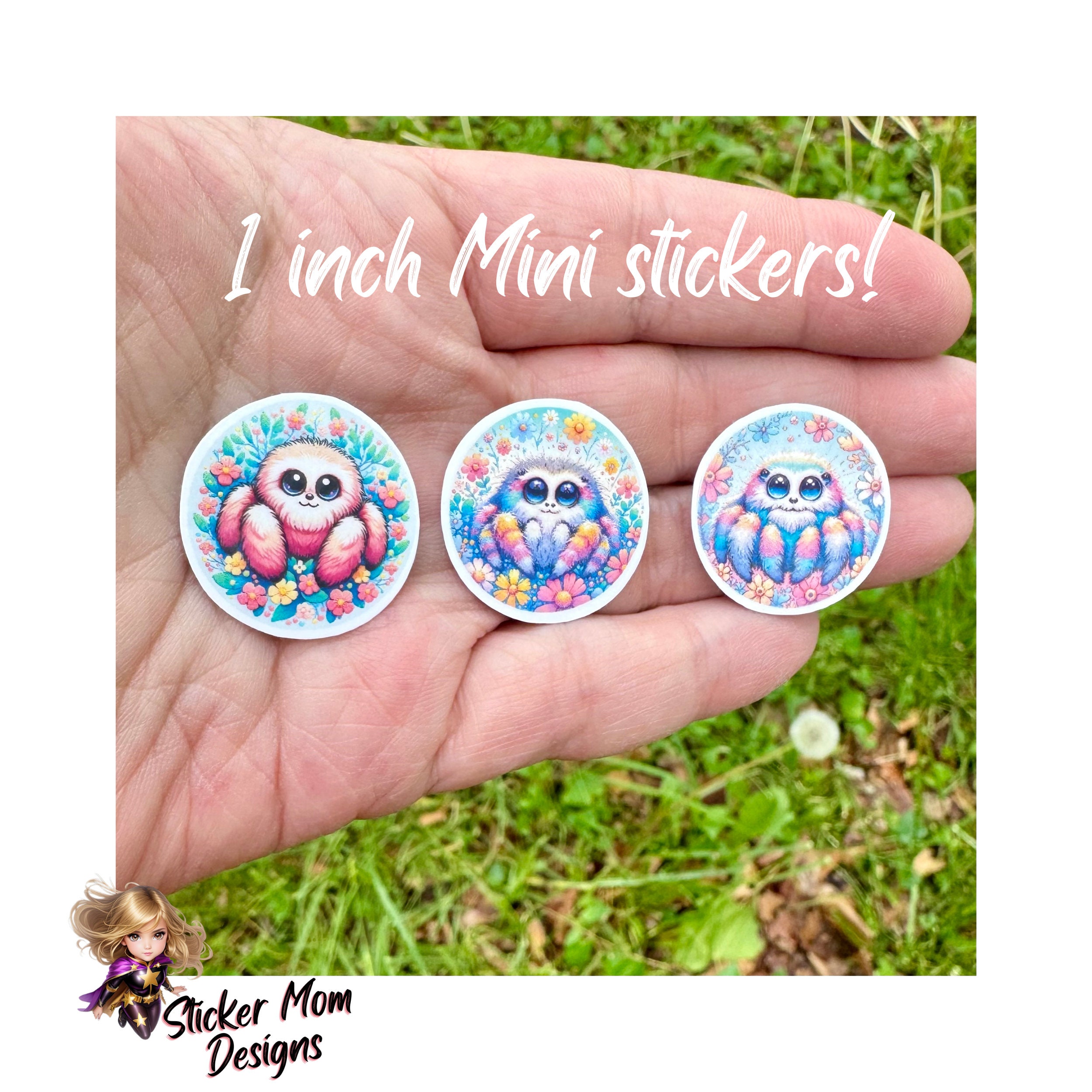 Jumping Spider Stickers Set #6, A 3 Pack of 2 Inch Cute & Creepy ...