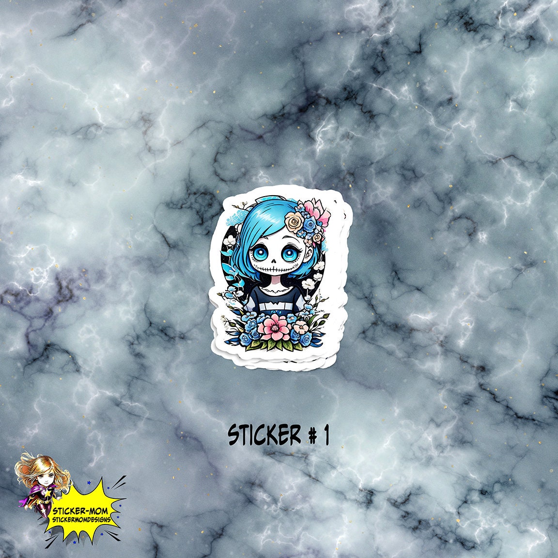 Ghoulie Girl Sticker Pack Set 2: Spooky, Flowery, Fashionable ...