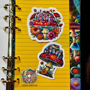 Jumping Spider & Mushroom Sticker Set #15, Bright Spring Floral ...