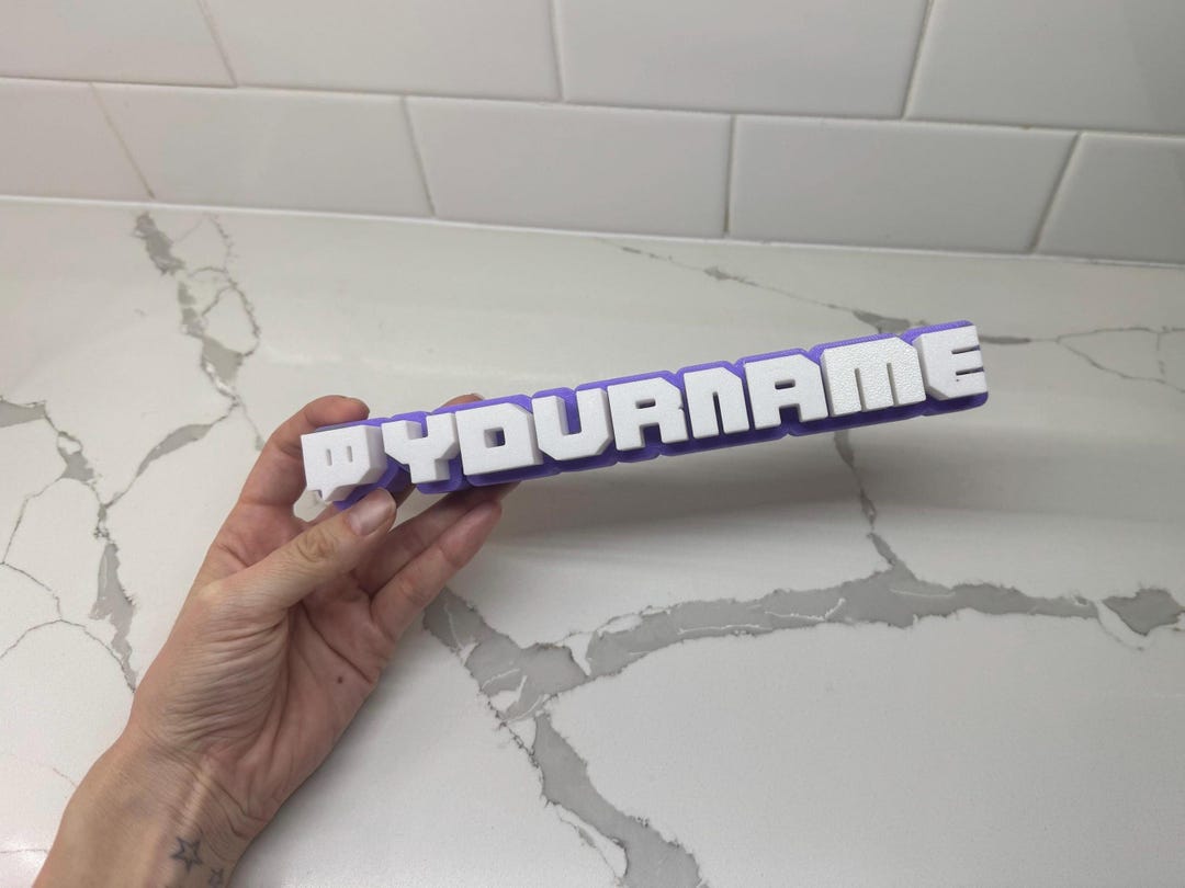 Custom Twitch-style Name Sign - Personalized Gamer Desk Decor With 3D ...