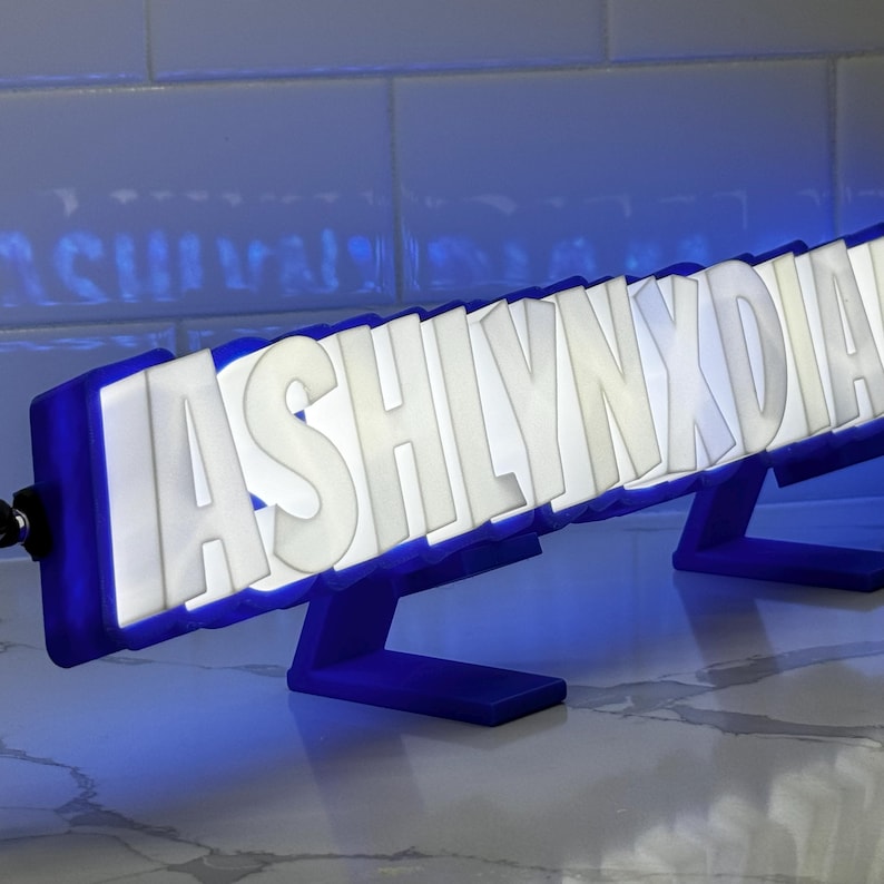 Custom 3D Printed LED Name Sign | Personalized Gamer Tag, Youtube ...