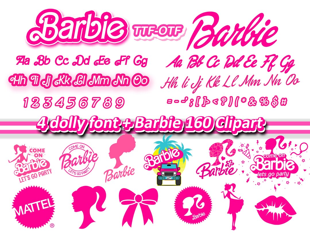 Dolly Font Svg-barbie Font Canva, Custom Barbie Font Files, Barbie Font ...