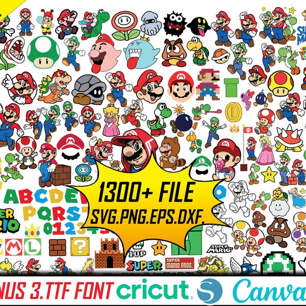 Mario Svg - Etsy