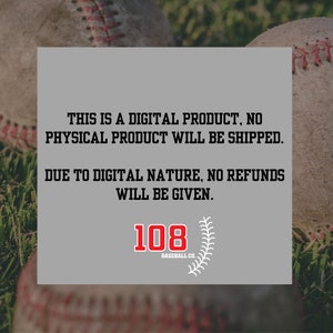 Softball Line up Card Printable, Digital Download - Etsy