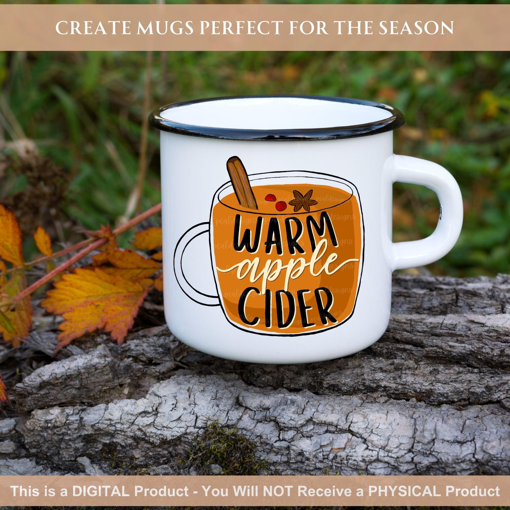 Apple Cider SVG, Fall Drink Designs, Fall PNG, Seasonal Stickers ...