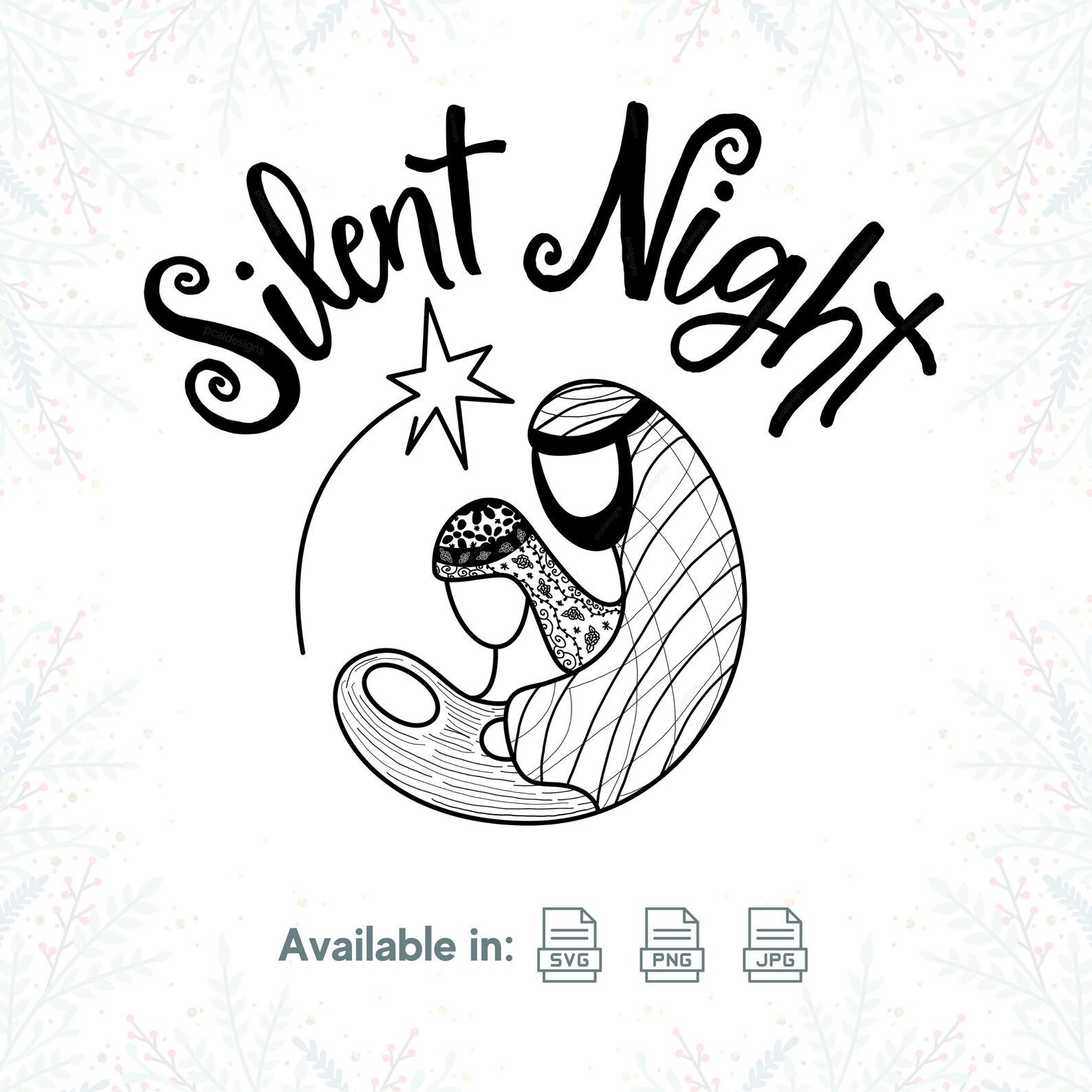 Silent Night Svg, Silent Night, Silent Night Png, Christmas Printable ...