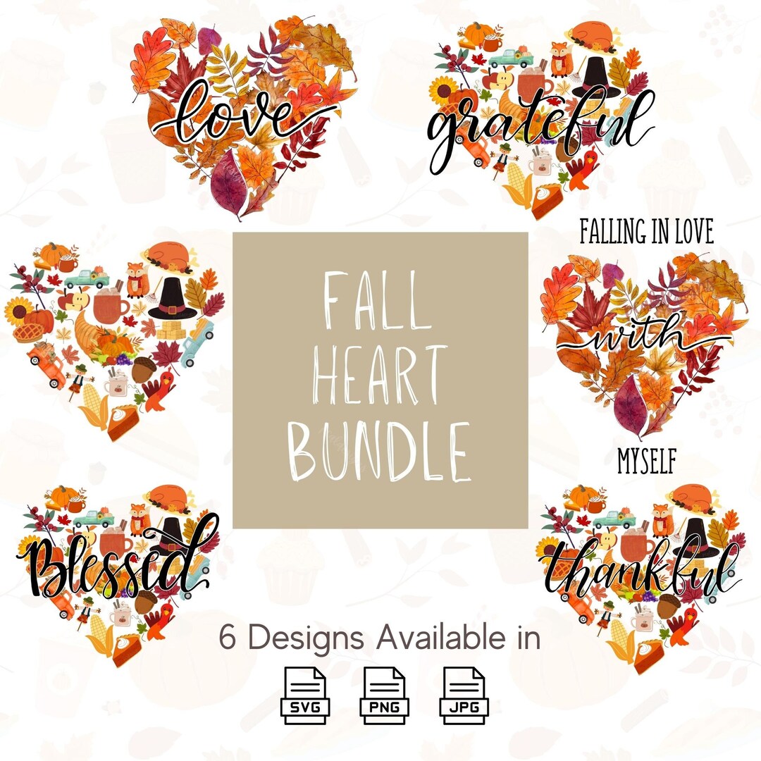 Thanksgiving Bundle Svg, Thankful Svg, Blessed Svg, Grateful Svg ...