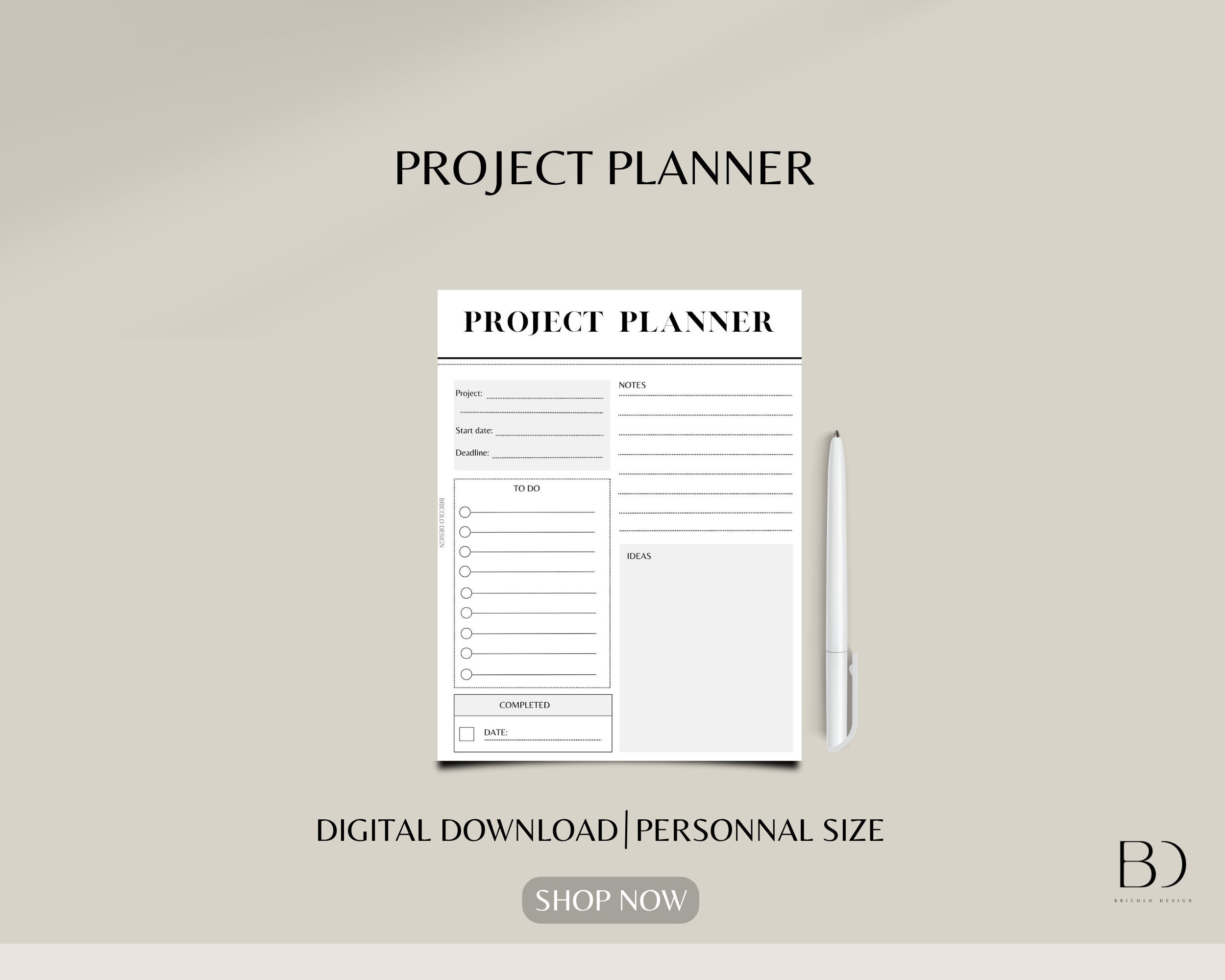 PRINTABLE Project Planner Printable Project Planner Page - Etsy