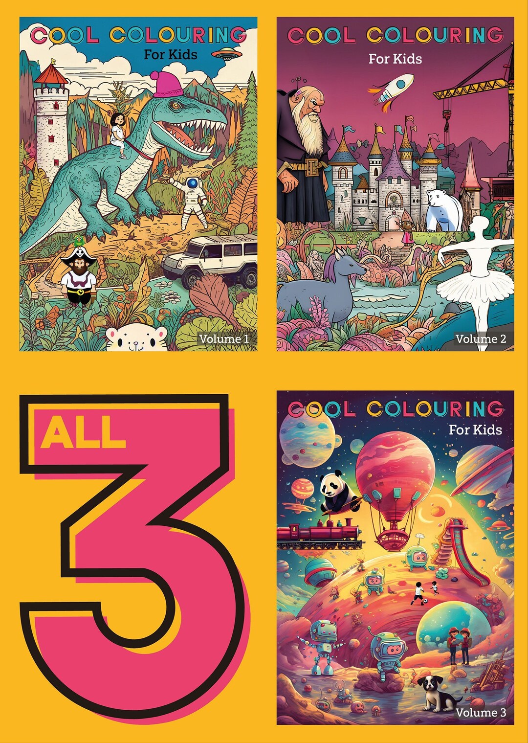 Cool Colouring for Kids: Three Book Series - Etsy