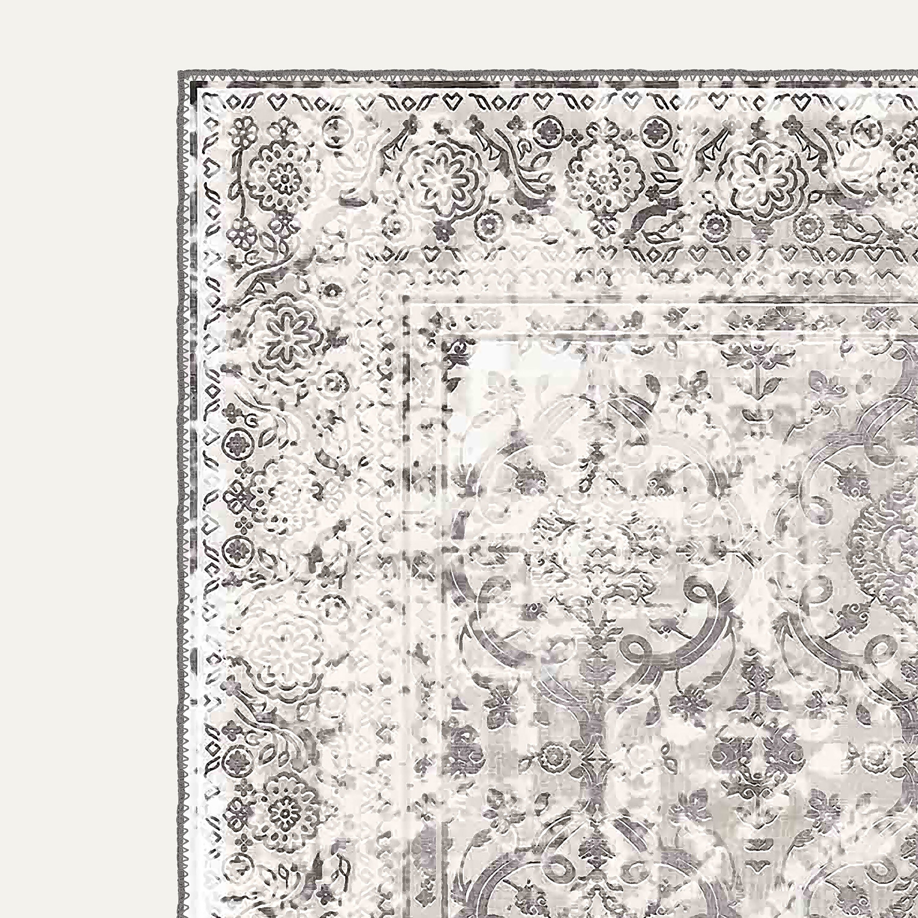 Gray Distressed Rugs for Living Room Oriental Area Rug Round Entryway ...