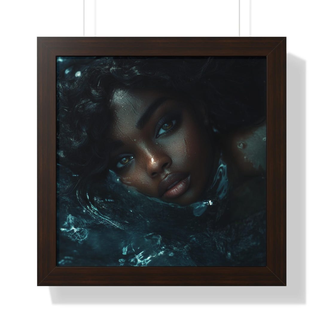 Siren Portraits Framed Wall Art, Beautiful Woman Face Bathroom Decor ...