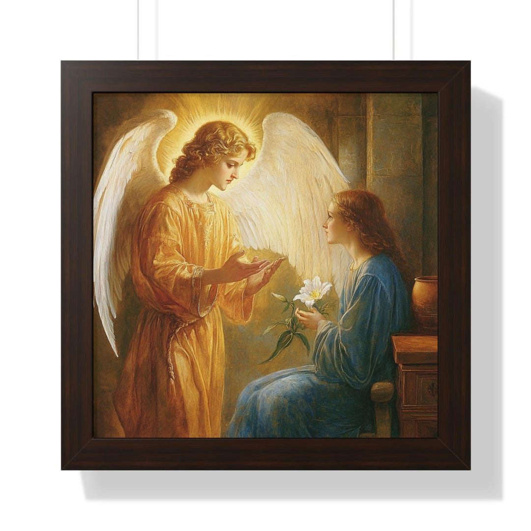 Archangel Gabriel Visiting Mary Painting Framed Vertical Poster ...