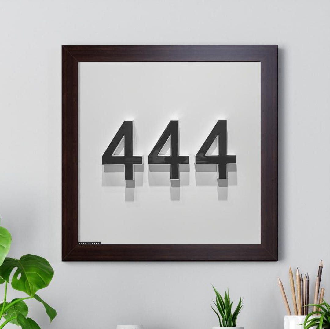 444 Angel Numbers Framed Wall Art Hanging Decor, Angel Numbers Office ...