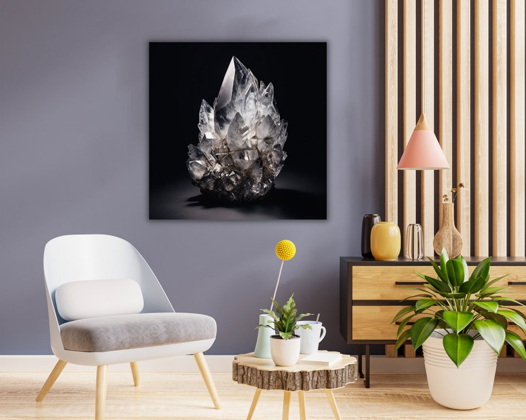 Quartz Cluster Crystal Wall Art, Crystal Canvas Wall Art, Wall Art ...