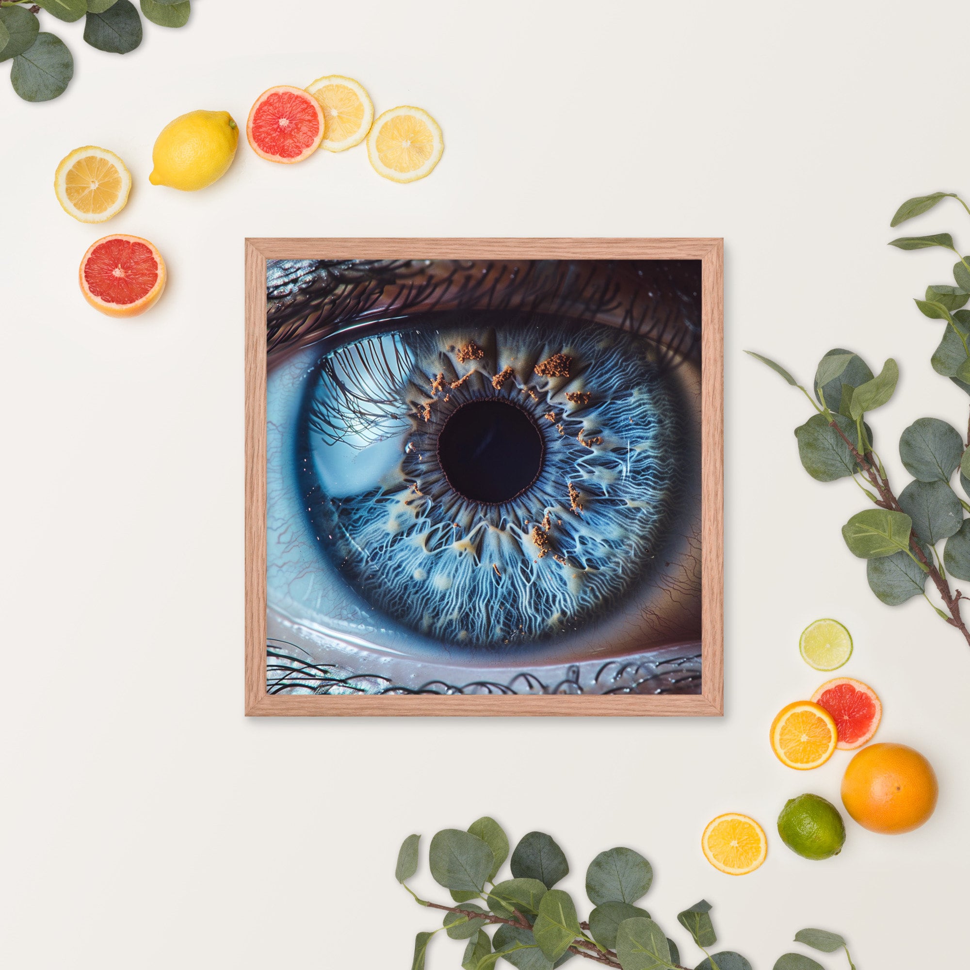 Blue Framed Eye Wall Hanging Art Decor, Realistic Evil Eye Living Room ...