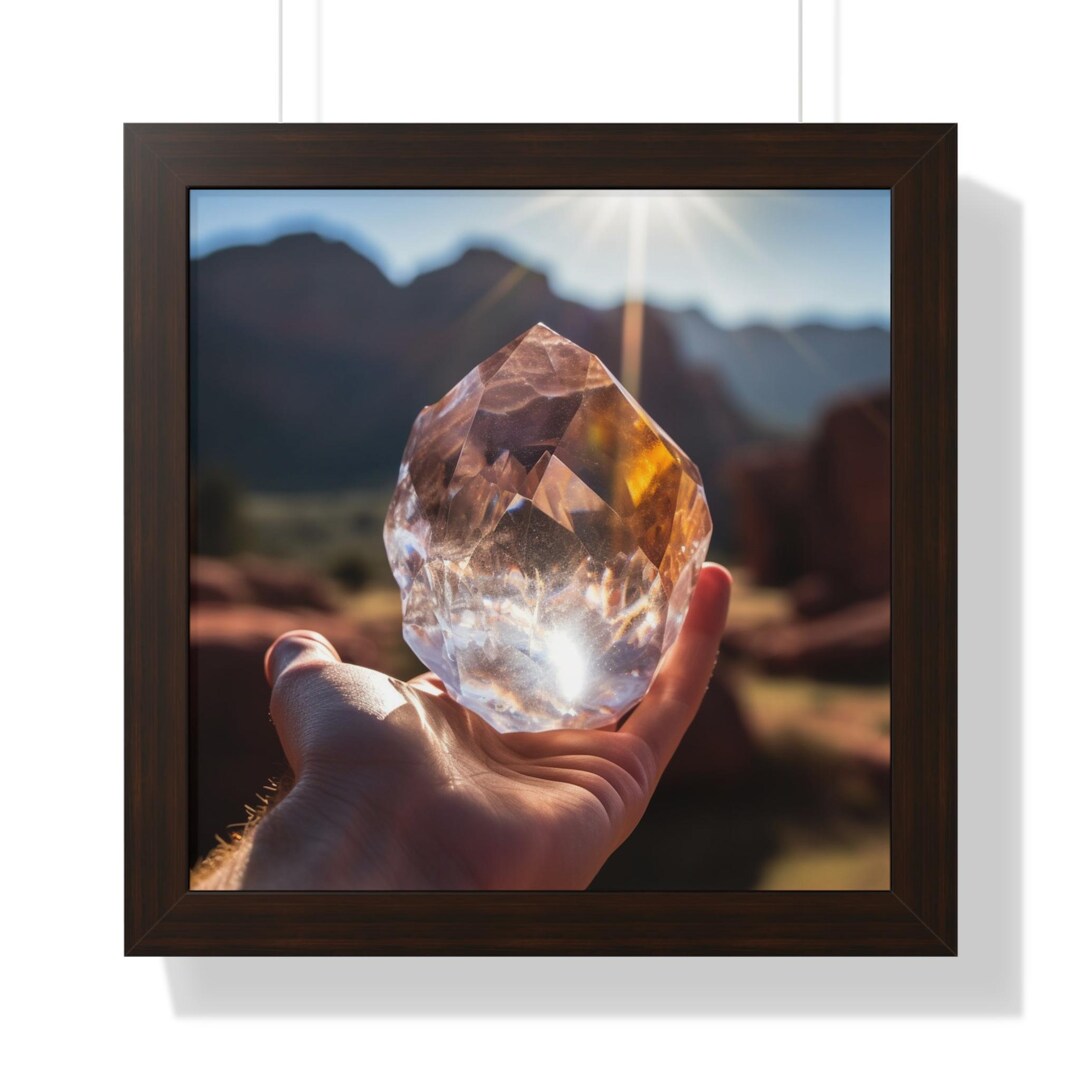 Clear Crystal Framed Wall Art, White Quartz Wall Art, Luxury Modern ...