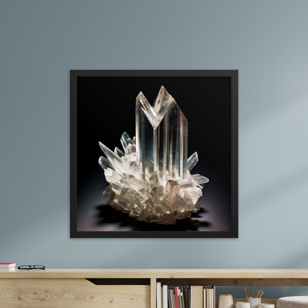 Clear Crystal Framed Wall Art Decor Elegant Quartz Wall Hanging Living ...