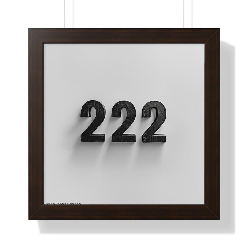 222 Angel Numbers Wall Hanging Framed Art Decor, Above Bed Spiritual ...