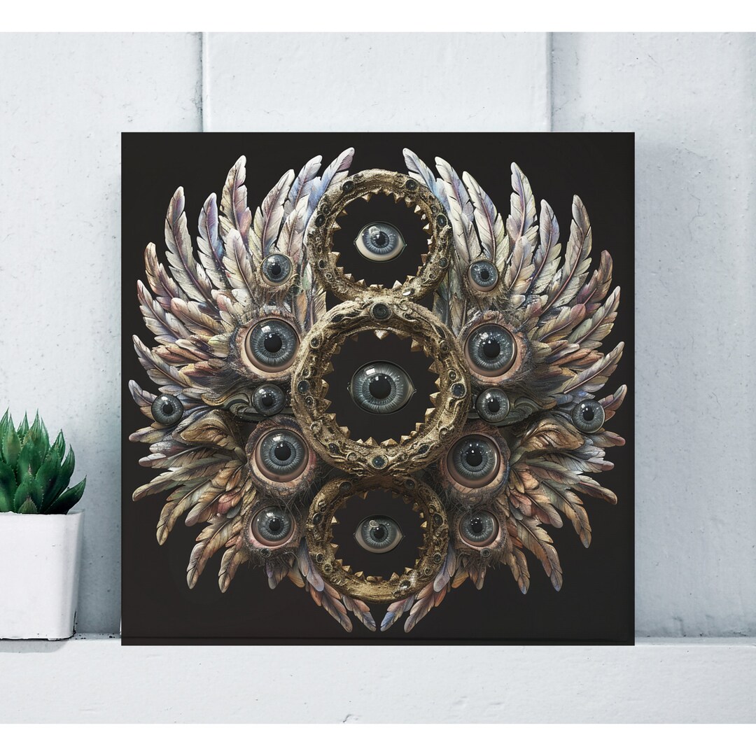 Angels Ophanim Wall Hanging Canvas Art, Living Room Psychedelic Wall ...